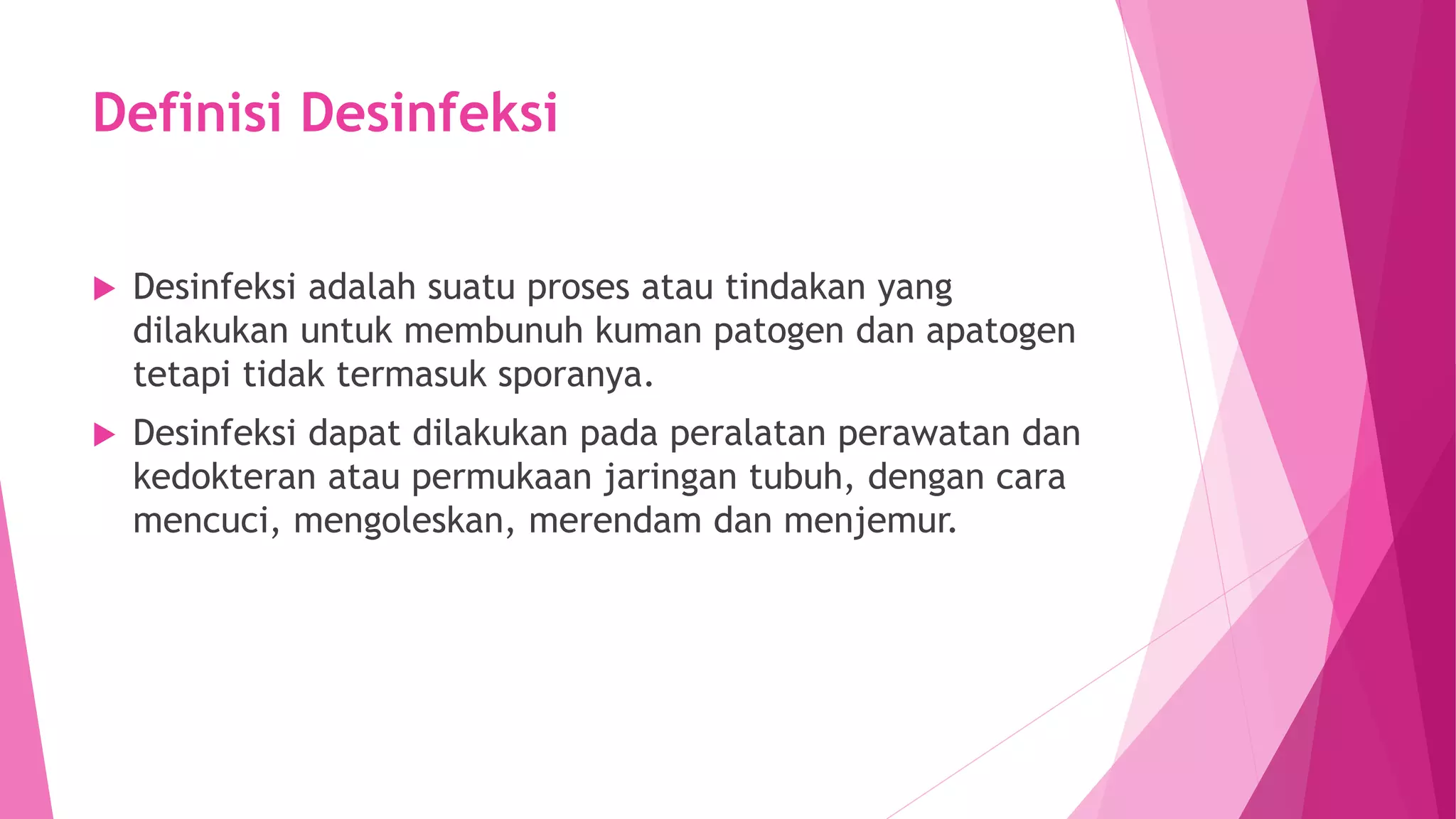 Desinfektasi peralatan kesehatan | PPTX