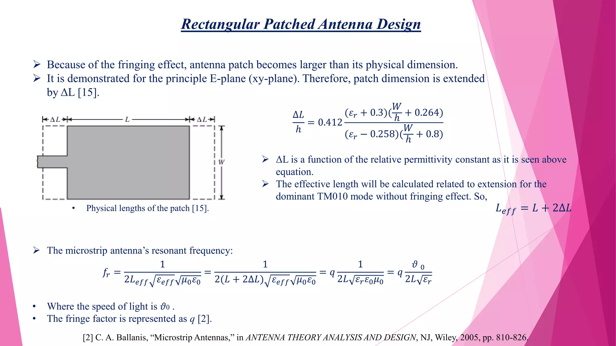 Desing of a rectangular patch antenna | PDF