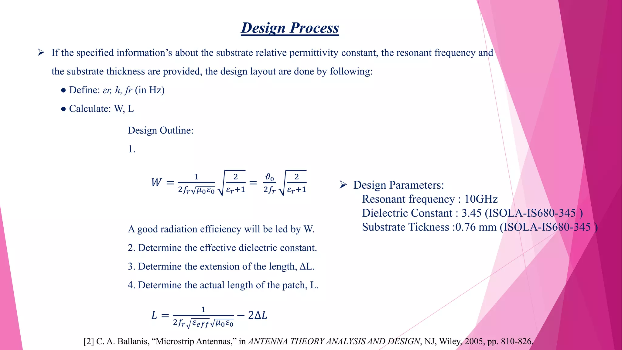 Desing of a rectangular patch antenna | PDF