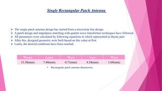 Desing of a rectangular patch antenna | PDF