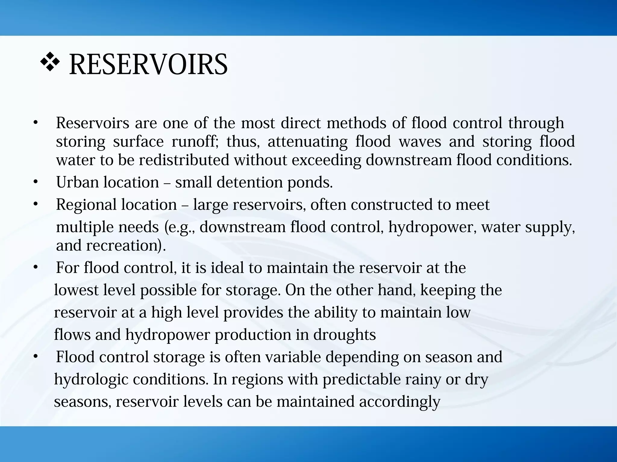 Design of flood control structures | PPT | Geography | Science