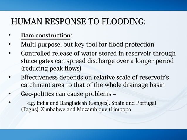 Design of flood control structures | PPT | Geography | Science