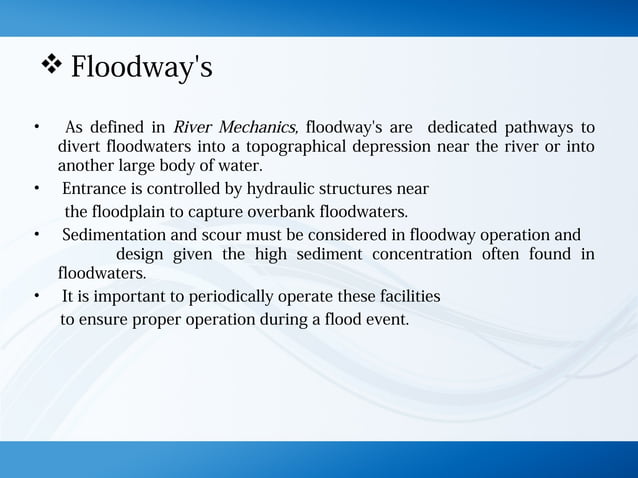 Design of flood control structures | PPT | Geography | Science