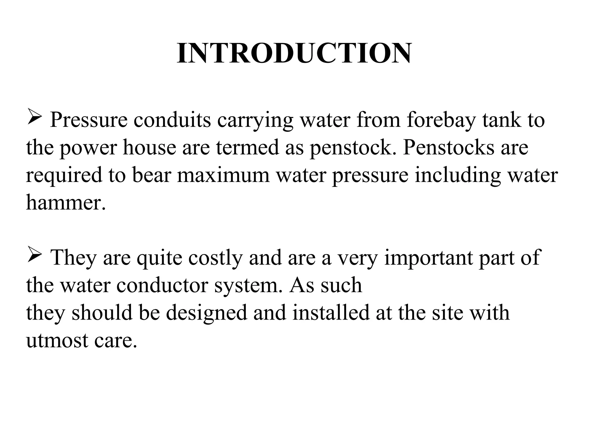 Desin of penstock pipe ppt | PPT