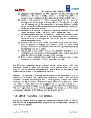 Des inventar methodology | DOC | Geography | Science