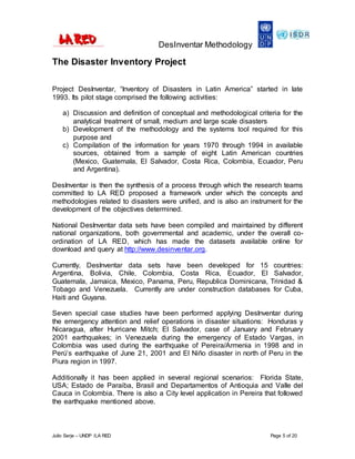 Des inventar methodology | DOC | Geography | Science