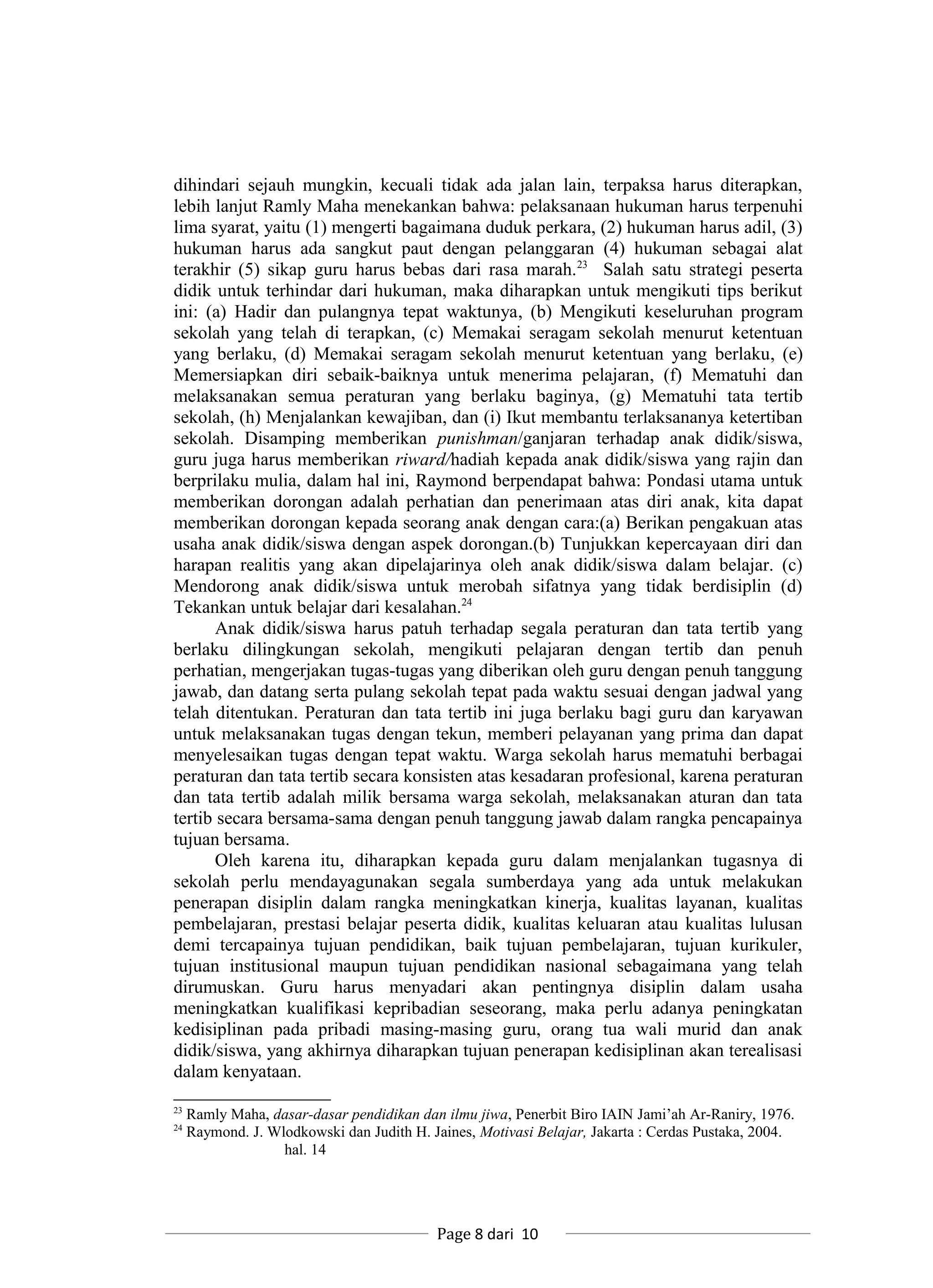 Desiplin dlm perfektif pddk l | DOC