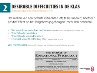 Desirable difficulties in de oefeningenles | PPT