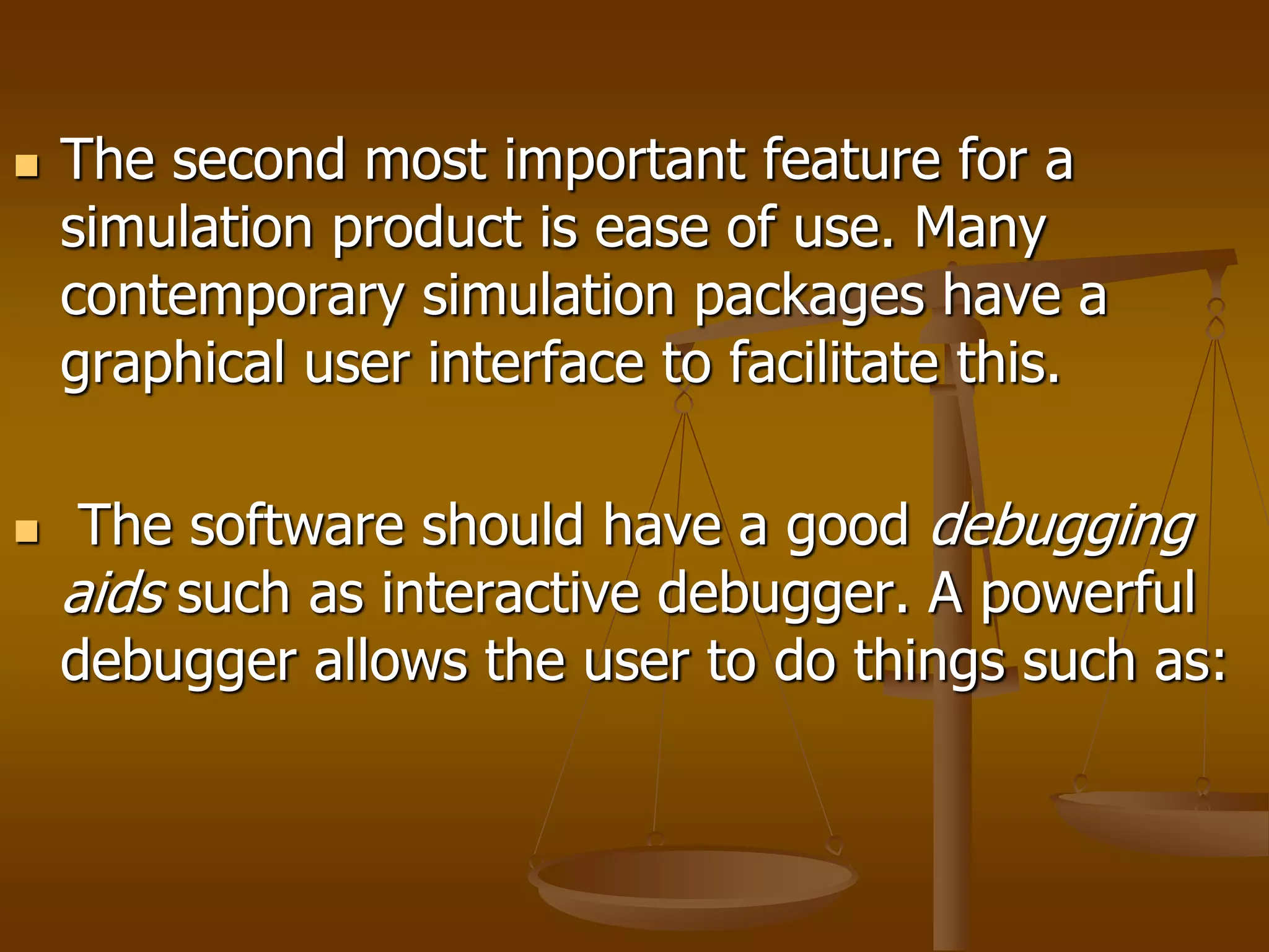 Desirable software features simulation & modeling | PPTX