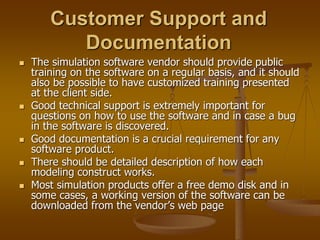 Desirable software features simulation & modeling | PPTX