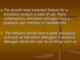 Desirable software features simulation & modeling | PPTX