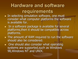 Desirable software features simulation & modeling | PPTX
