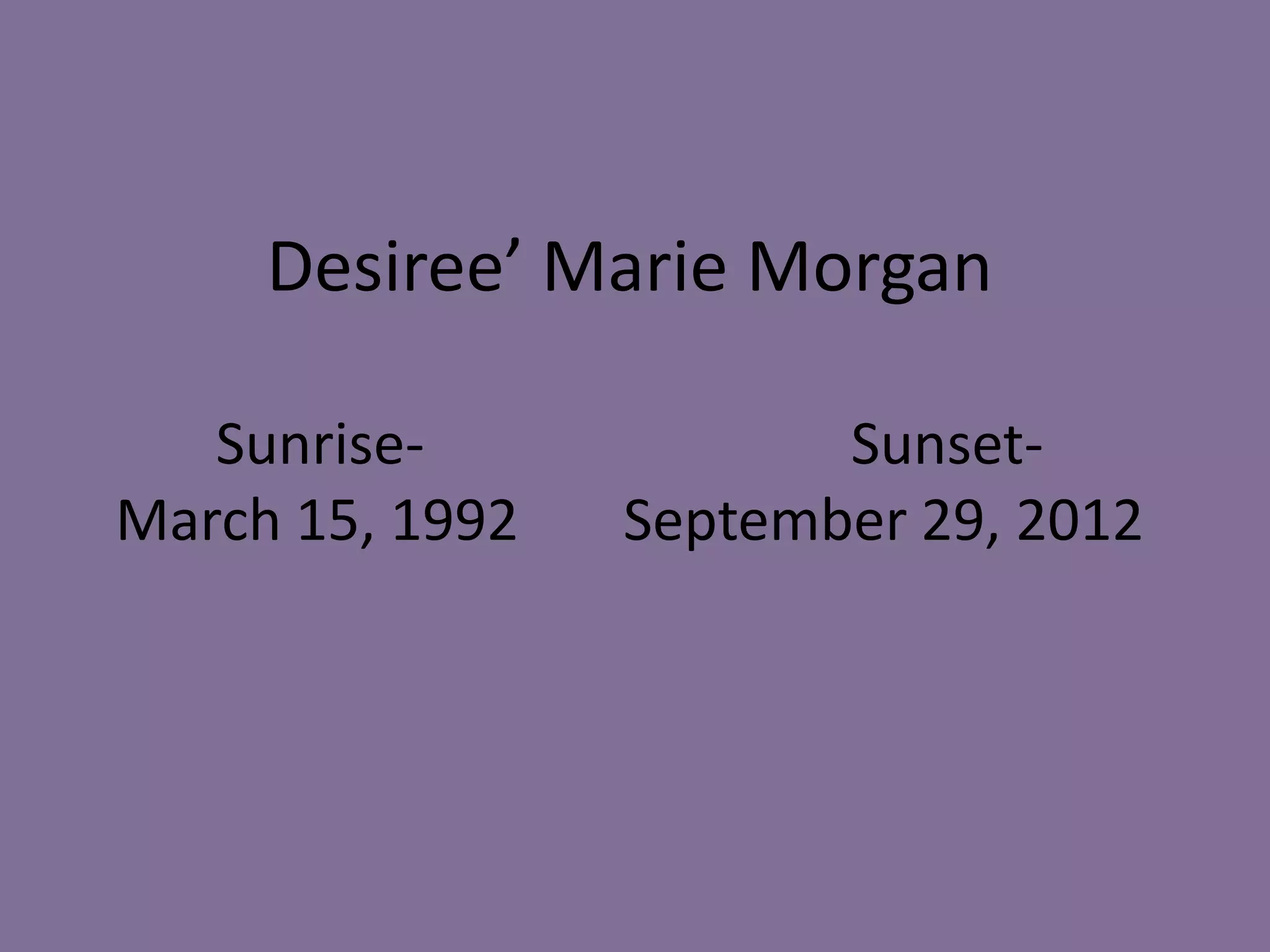 Desiree funeral | PPTX