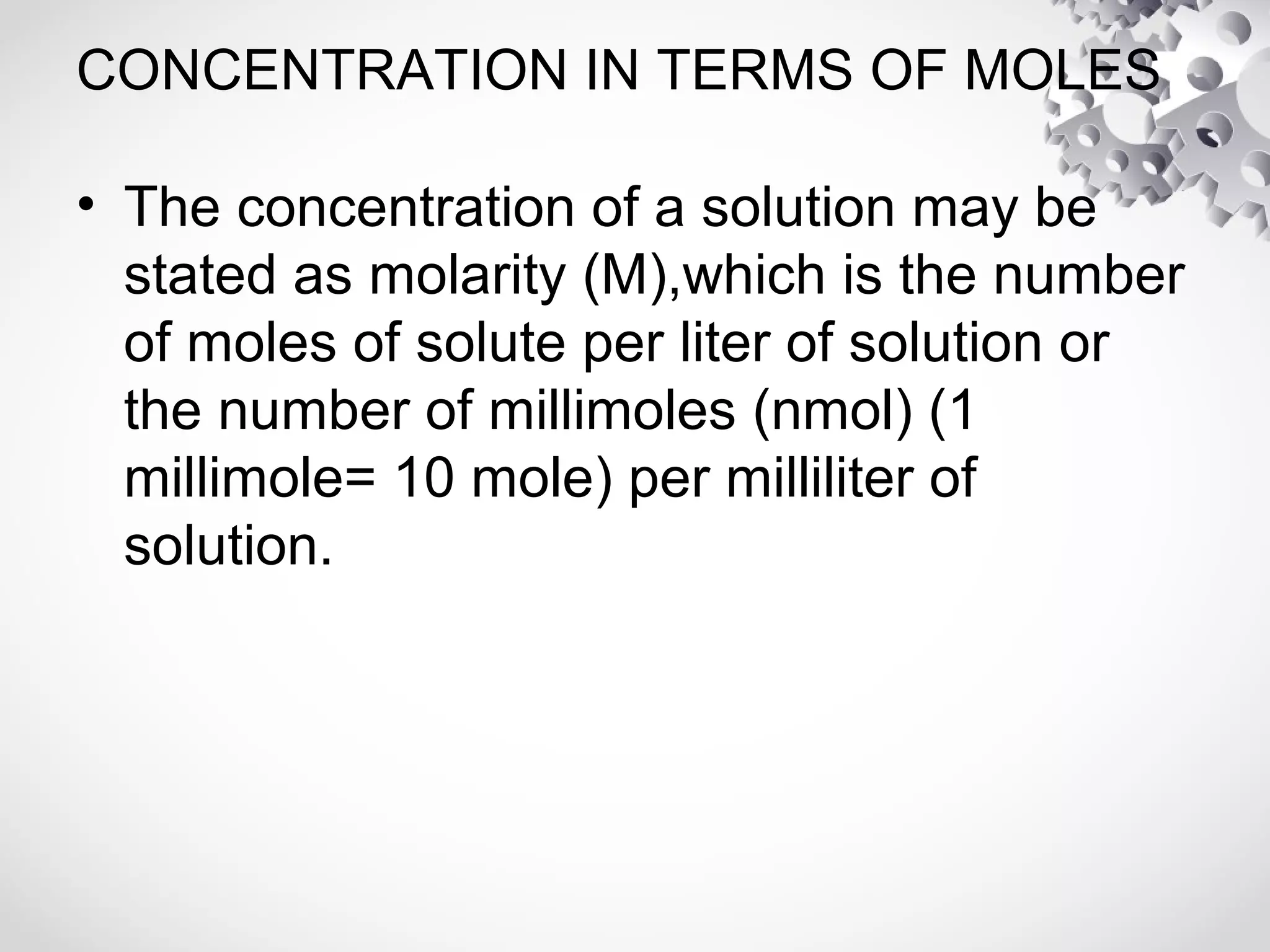 methods of expressing concentration | PPT