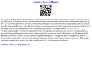 Desire For Power In Macbeth | PPT