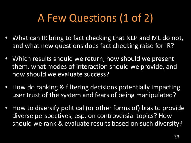 Fact Checking & Information Retrieval | PPT