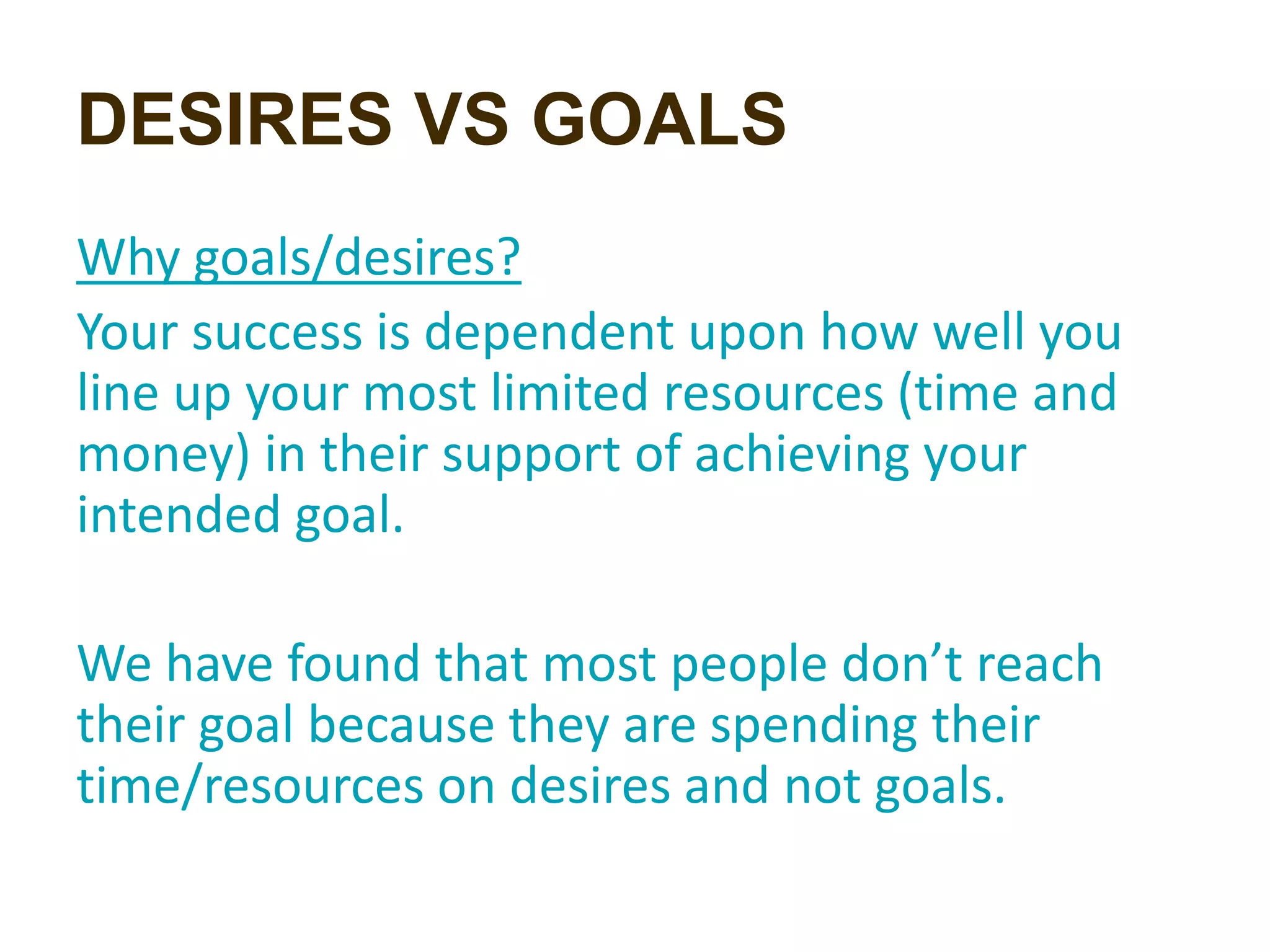 Goals vs Desires | PPTX