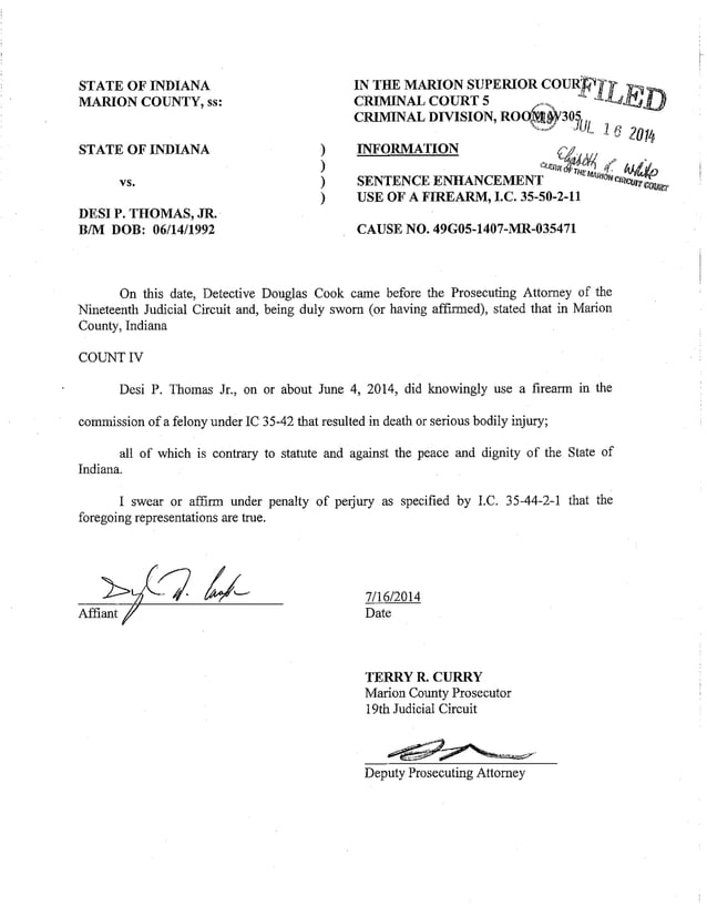 Desi Thomas Charging Documents | PDF