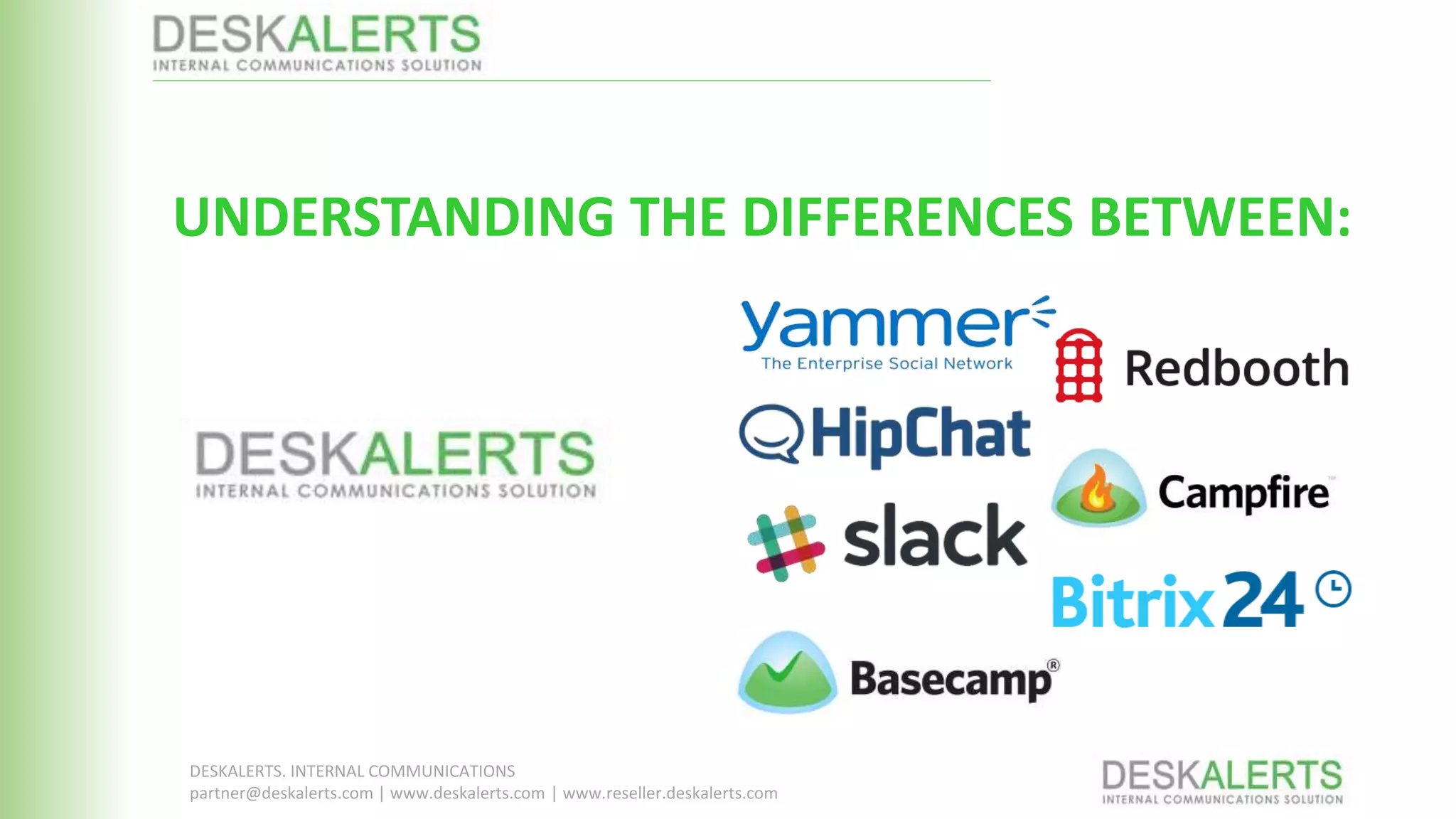 DeskAlerts vs other comms solutions | PDF
