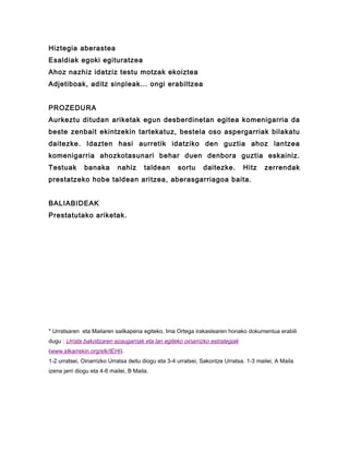 Deskribapenak egiteko ariketak | DOC