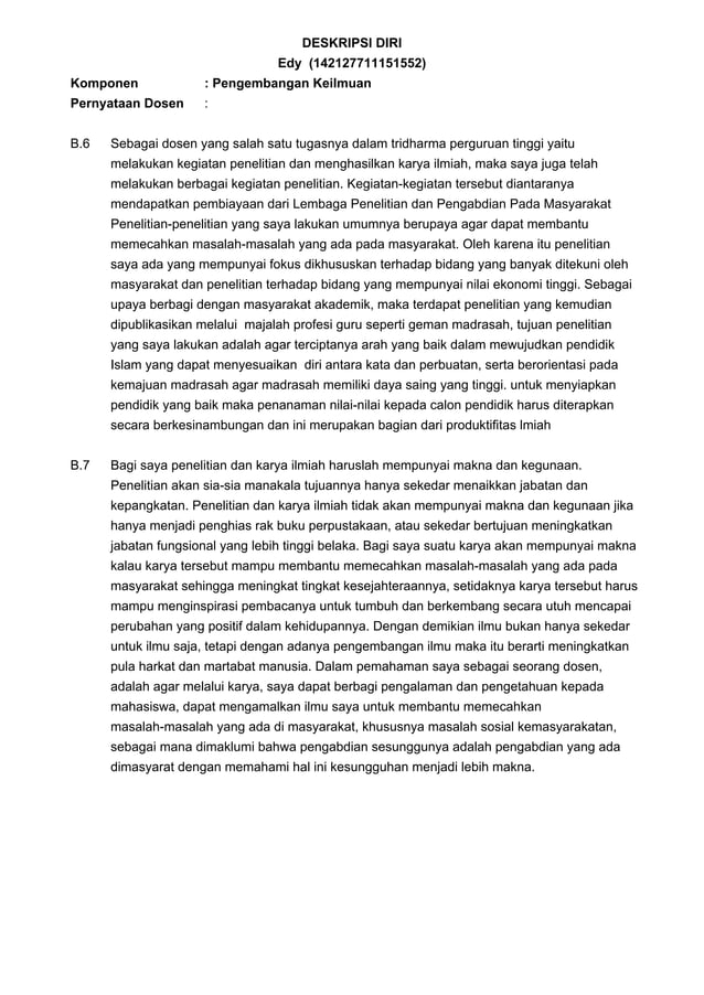 Deskripsi diri | PDF