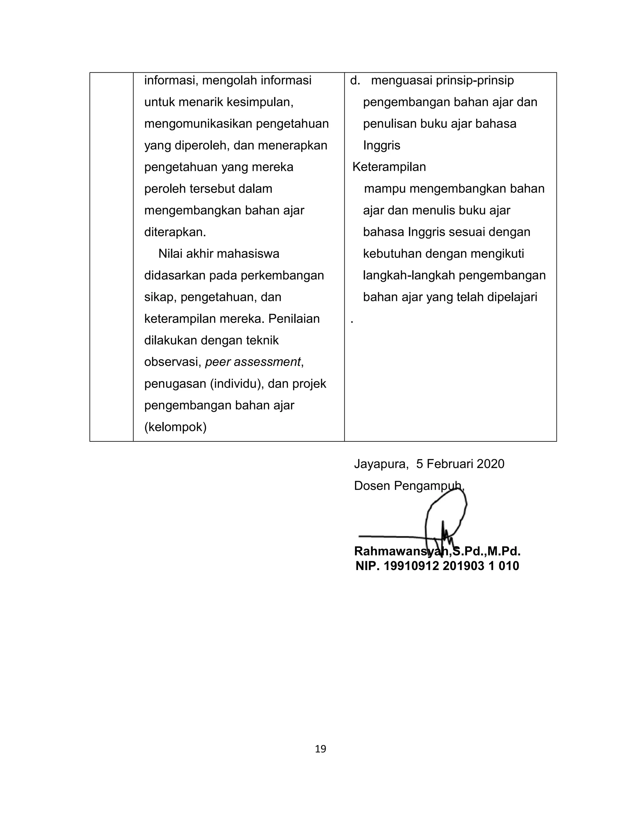 Deskripsi mata kuliah pbi | PDF