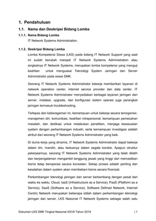 Deskripsi Teknis LKS SMK 2019 - IT Network Systems Adminstration | PDF