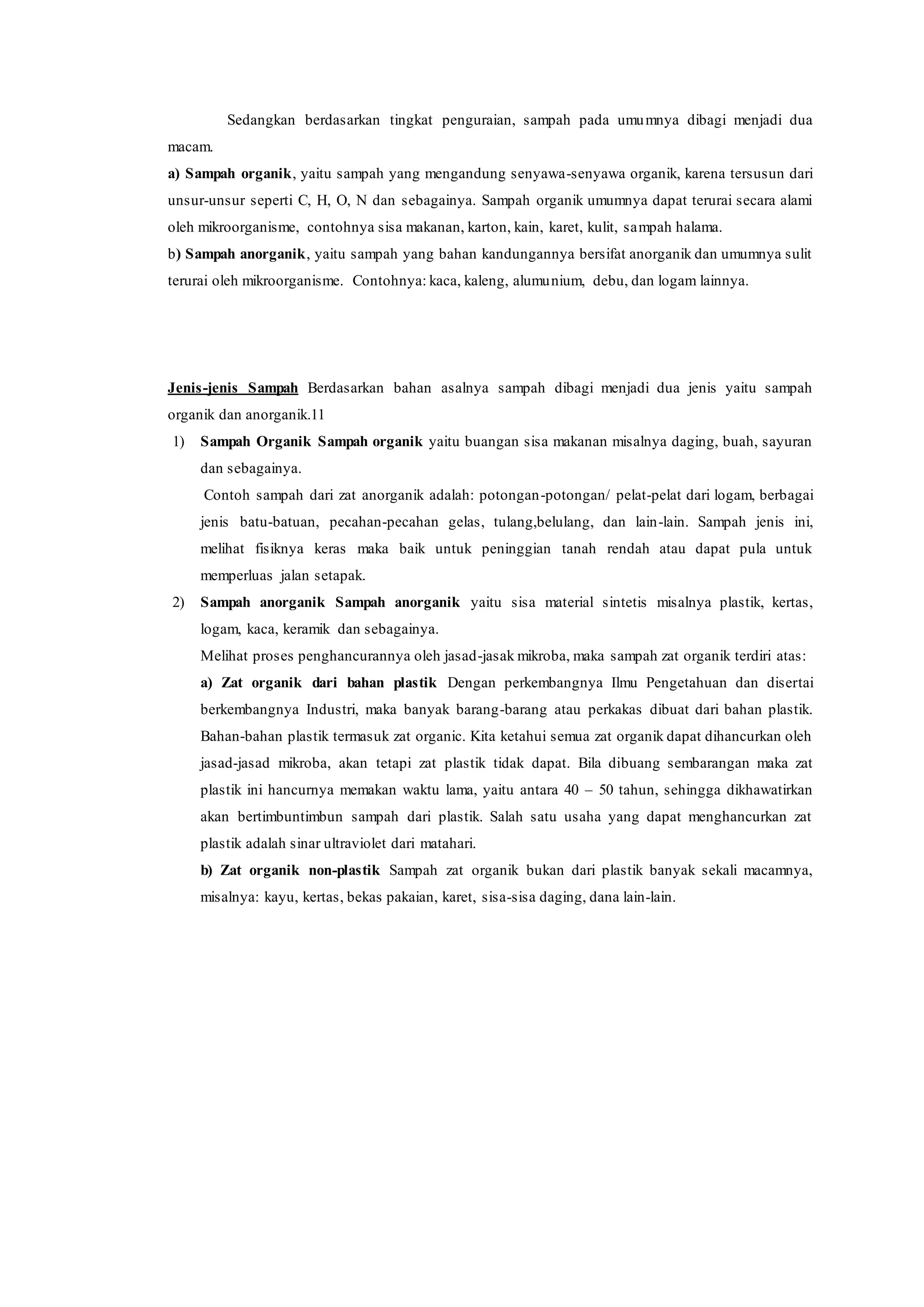 Deskripsi teori sampah | DOCX