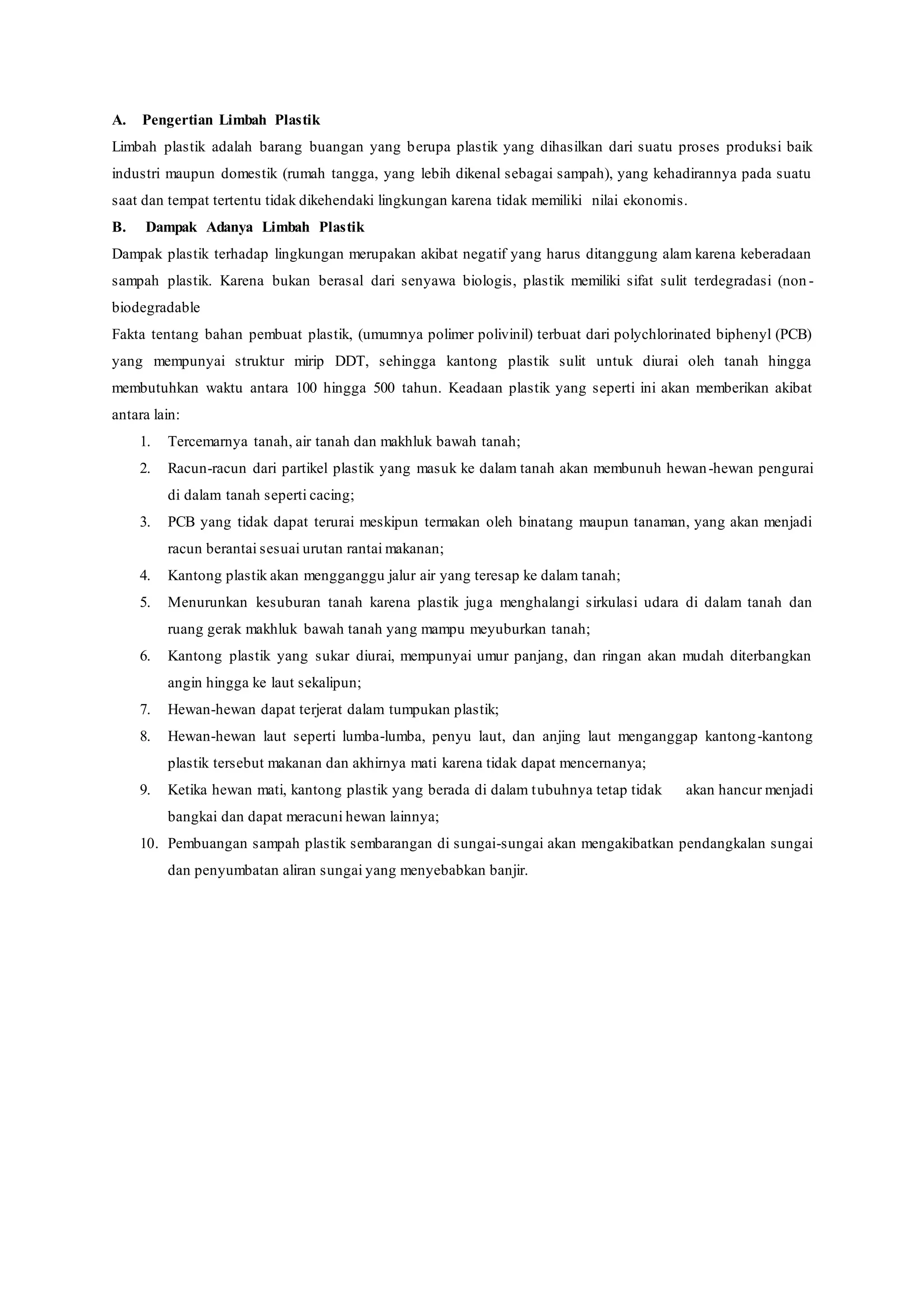 Deskripsi teori sampah | DOCX