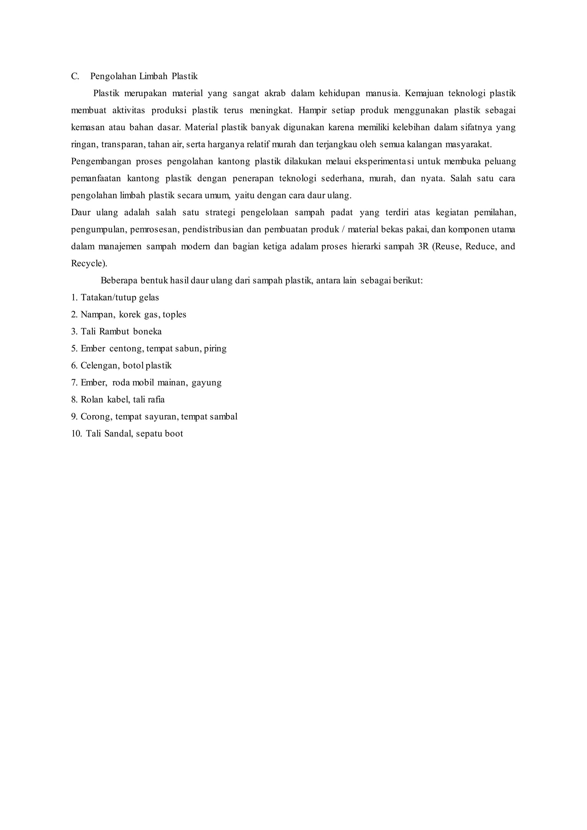 Deskripsi teori sampah | DOCX