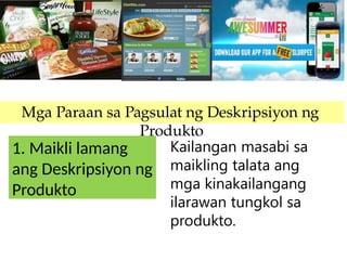 filipinono sa piling larangan deskripsyon ng produkto.pptx