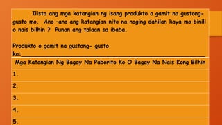 deskripsyon ng produkto 1 Filipino .pptx