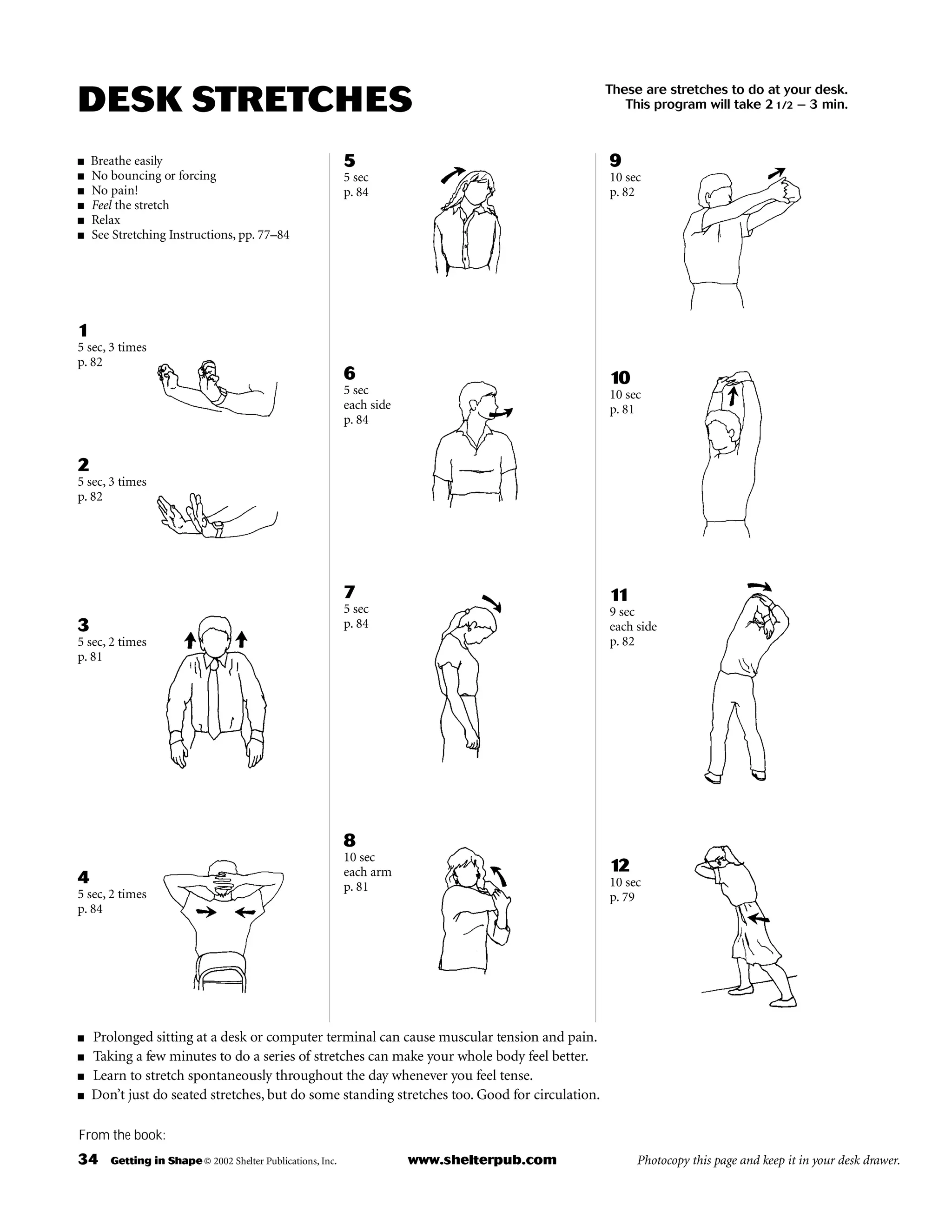 Desk stretches | PDF | Fitness and Exercise | Healthy Living