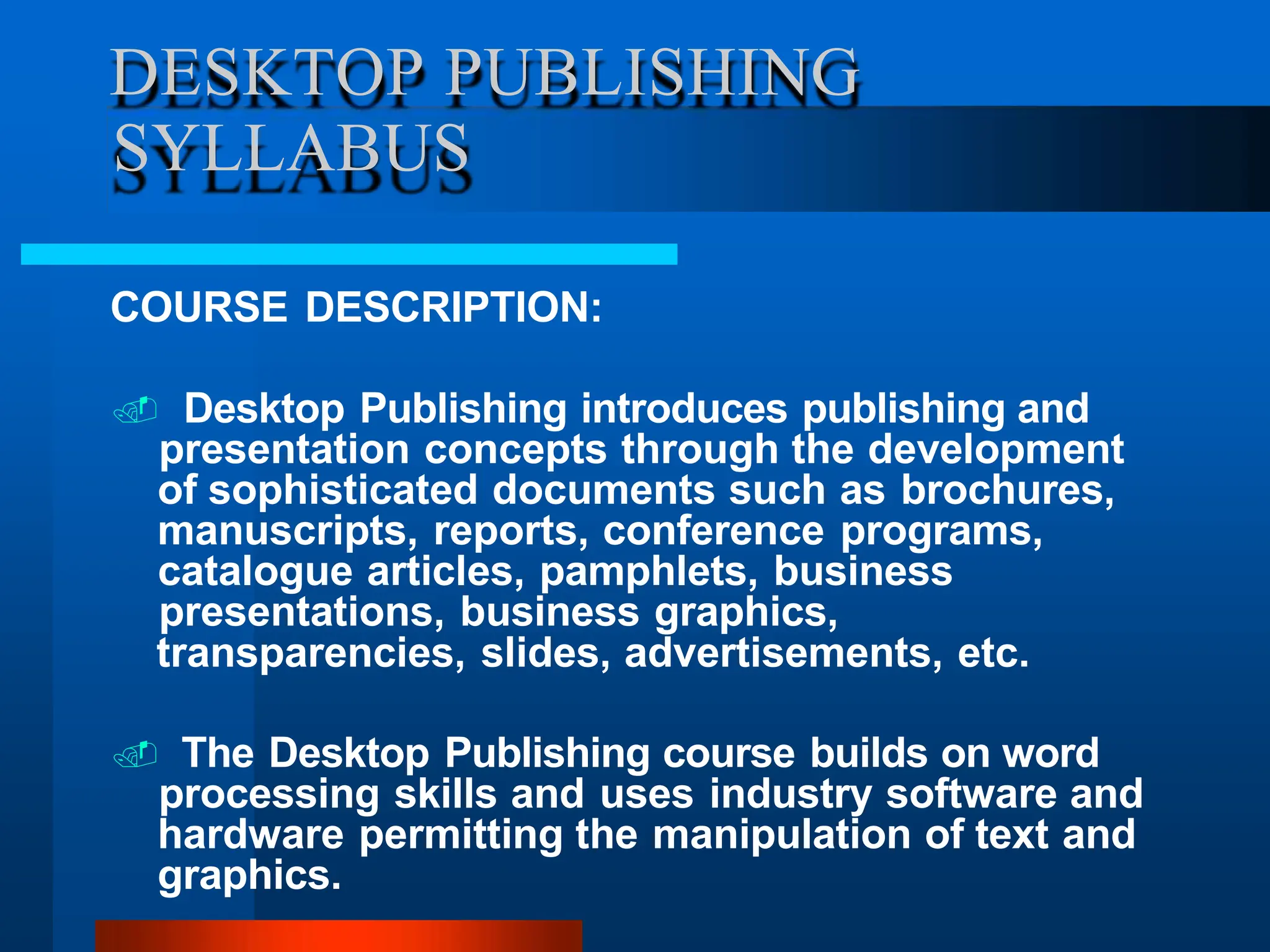 desktop-publishing- learning power point | PPTX