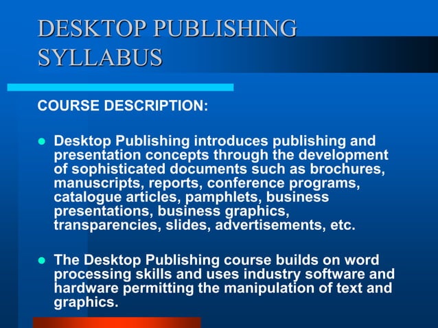 Dtp Desktop Publishing Ppt