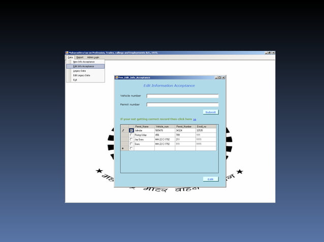 Desktop Based Application RTO Tax Calculation | PPT