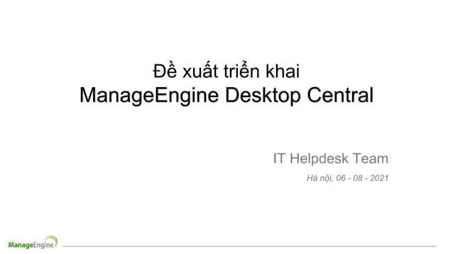 Deploy Desktop Central | PPT