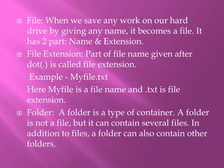 Desktop, Files & Folders | PPT
