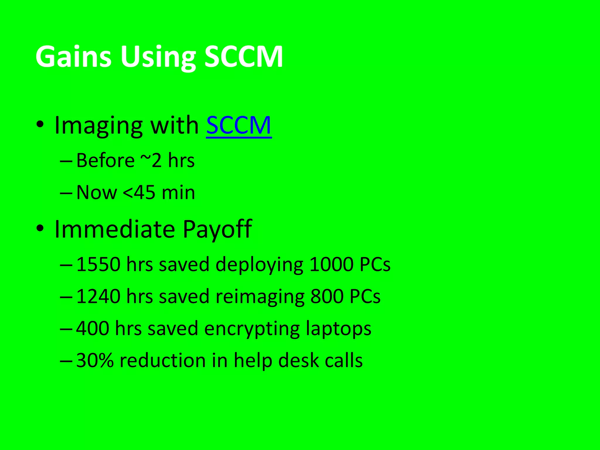 Desktop Management Using Microsoft Sccm Pptx Operating Systems Computer Software And