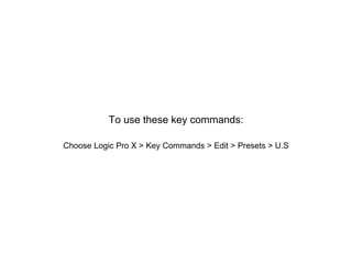 Desktop Production Logic Pro X Keyboard Shortcuts | PPTX