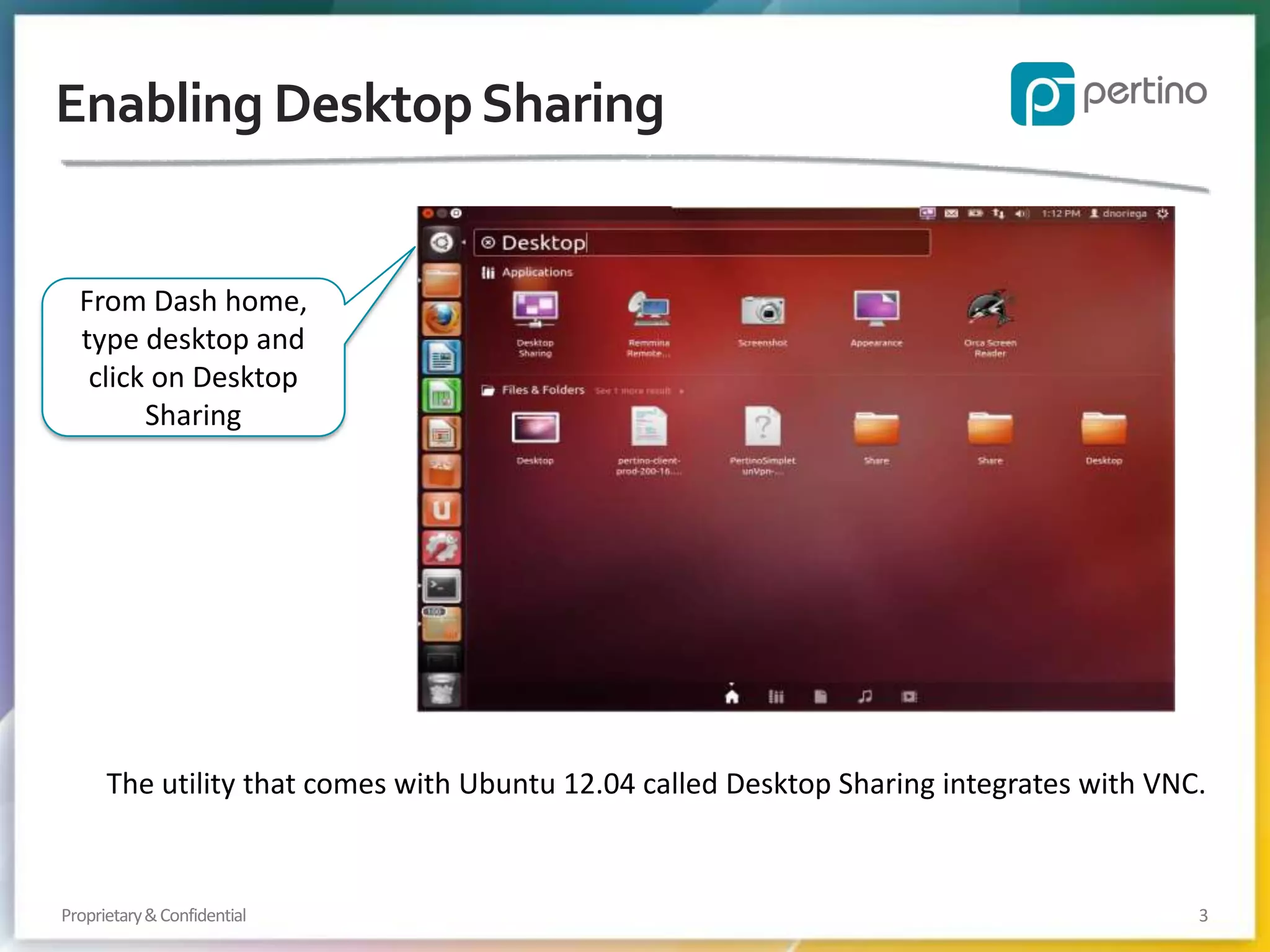 Desktop sharing ubuntu with Pertino | PPT