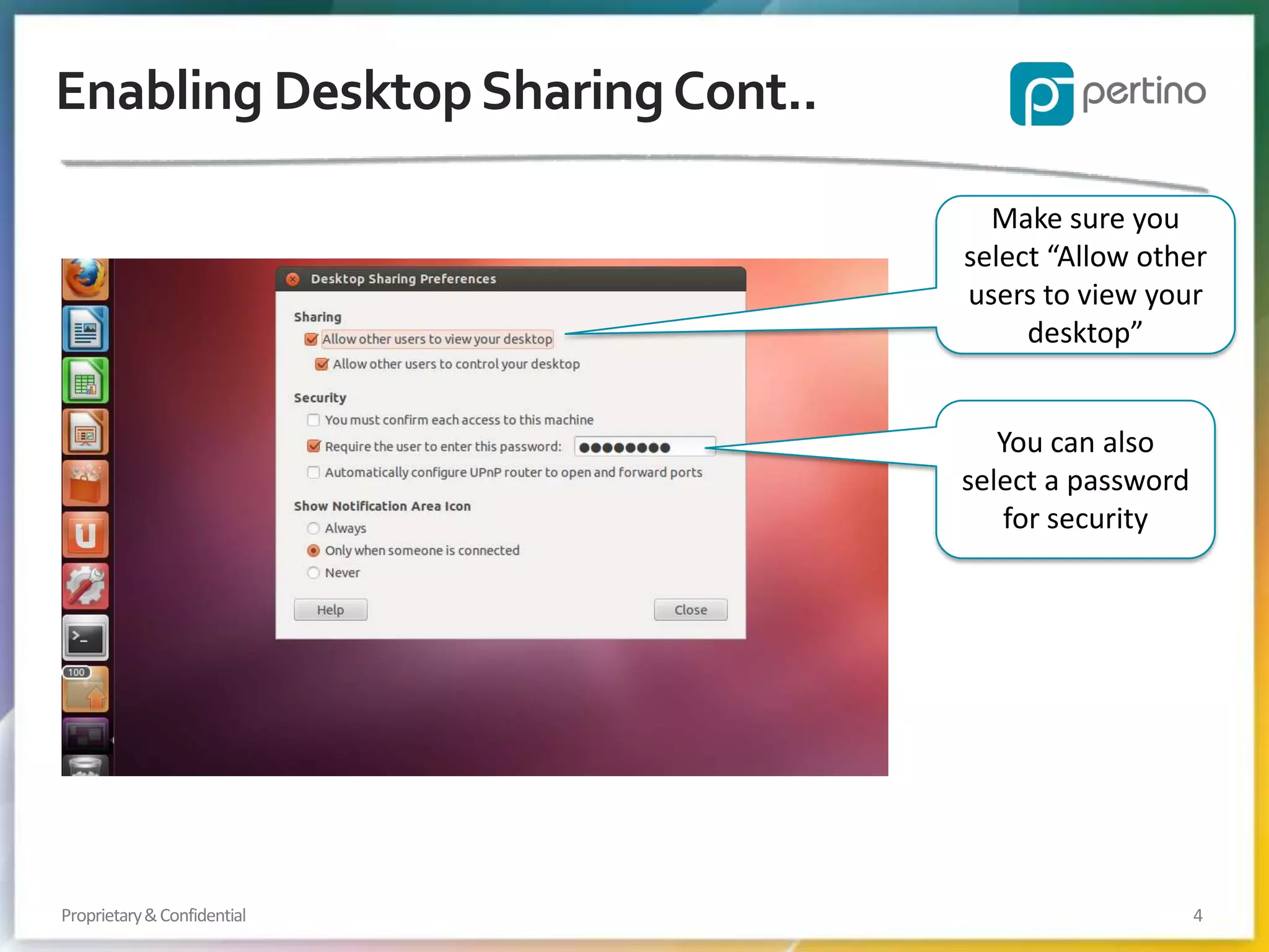Desktop sharing ubuntu with Pertino | PPT