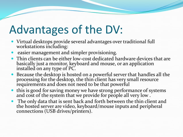 Desktop virtualization | PPTX | Operating Systems | Computer Software and Applications