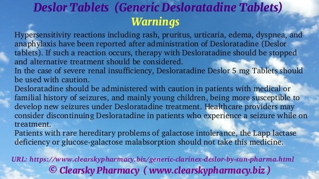 Deslor Tablets (Generic Desloratadine Tablets) | PDF