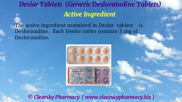 Deslor Tablets (Generic Desloratadine Tablets) | PDF