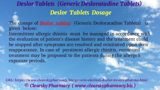 Deslor Tablets (Generic Desloratadine Tablets) | PDF