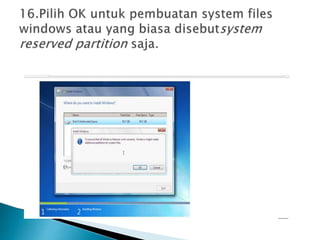 langkah-langkah menginstal windows 7 | PPTX