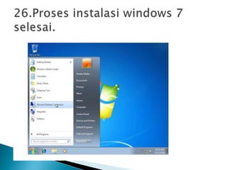 langkah-langkah menginstal windows 7 | PPTX