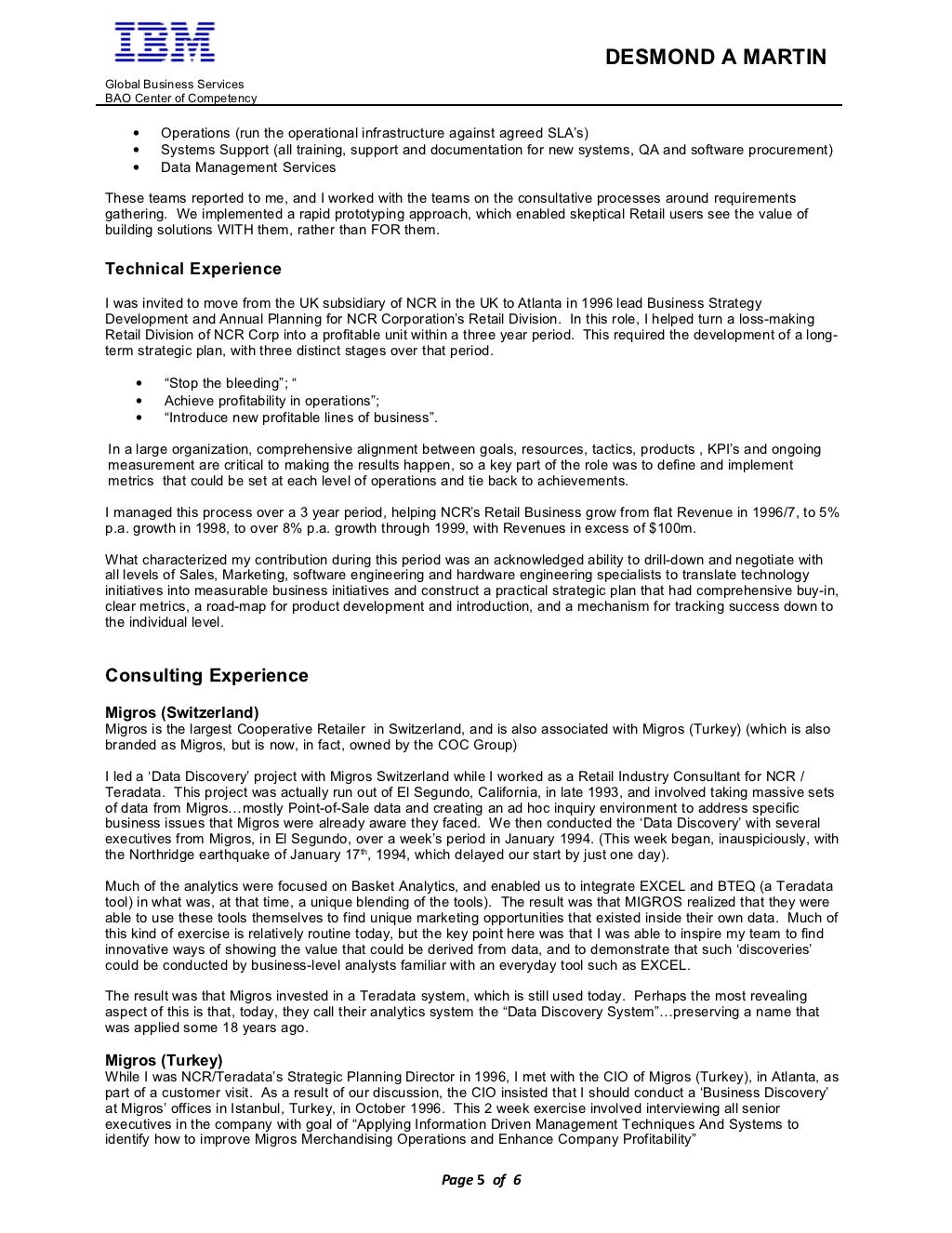 Des Martin Resume 6 July 2011 With Appendices 2