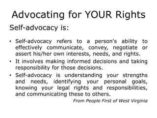 Advocating for Your Rights | PPT